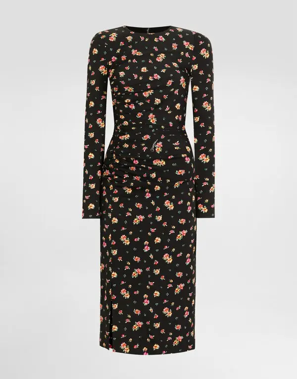 Dolce & Gabbana Small Floral-print Charmeuse Dress Dresses - Multicolor