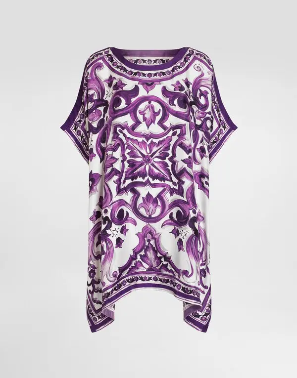 Dolce & Gabbana Majolica-print Twill Caftan Dresses - Multicolor
