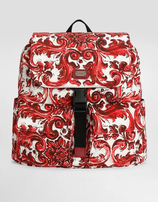 Dolce & Gabbana Majolica-print Canvas Backpack Accessories