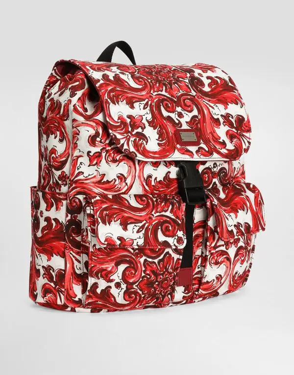 Dolce & Gabbana Majolica-print Canvas Backpack Accessories