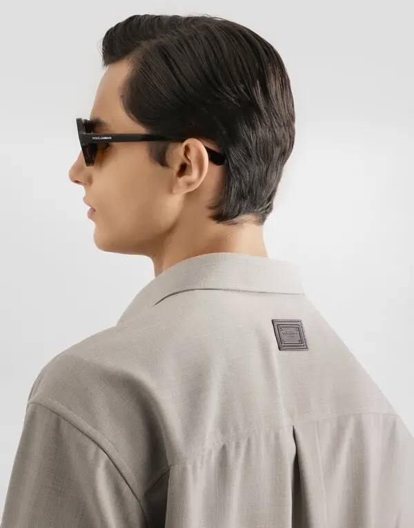 Dolce & Gabbana Virgin Wool Canvas Shirt Shirts Beige