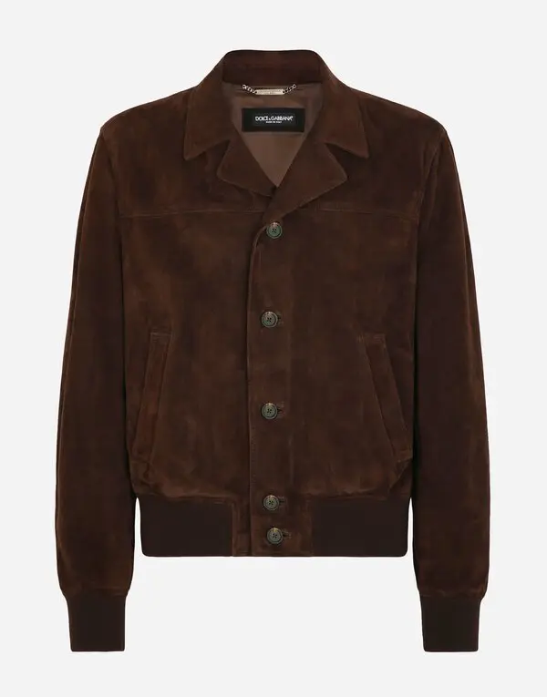 Dolce & Gabbana Nappa Suede Bomber Jacket Coats And Jackets Multi-colored
