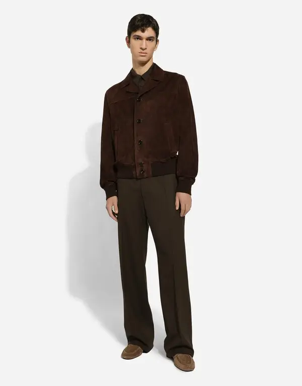 Dolce & Gabbana Nappa Suede Bomber Jacket Coats And Jackets Multi-colored