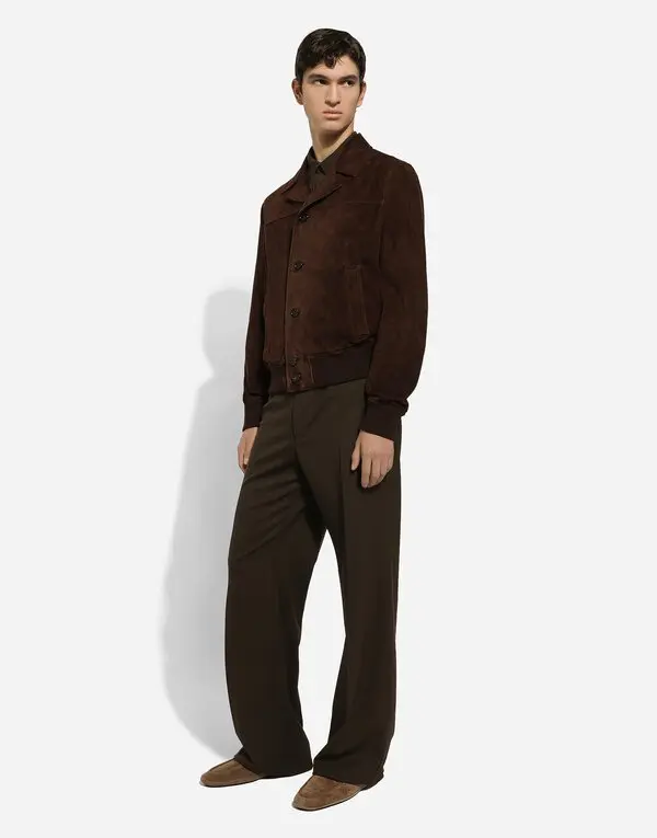 Dolce & Gabbana Nappa Suede Bomber Jacket Coats And Jackets Multi-colored