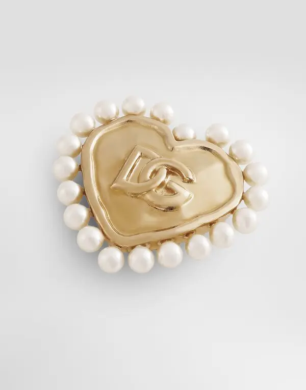 Dolce & Gabbana Heart Earrings With Beaded Detailing