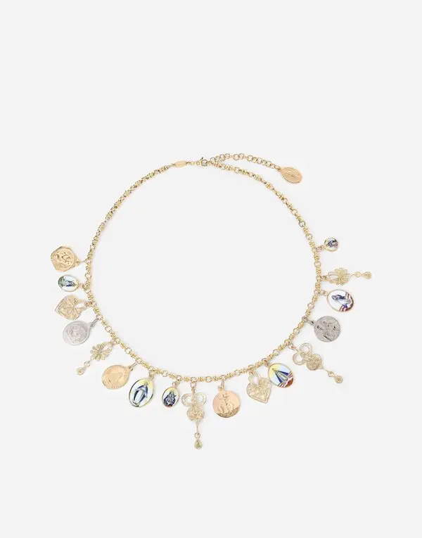 Dolce & Gabbana Sicily Necklace 18-carat Yellow And White And Ancient Ceramic Miniatures Necklaces Metal - Gold