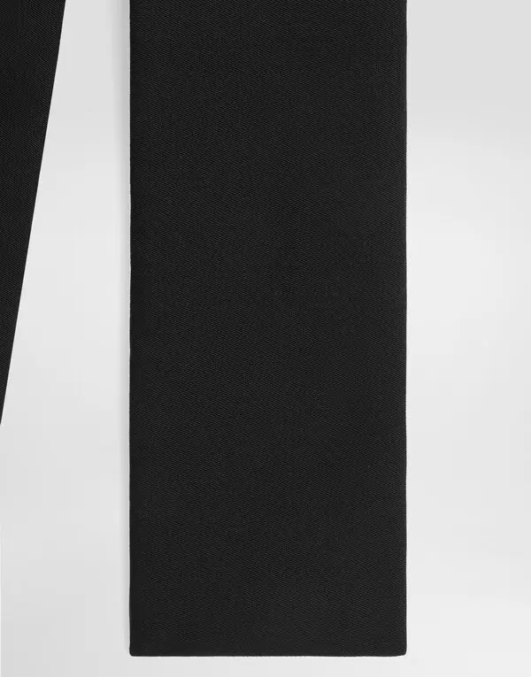 Dolce & Gabbana Wool Gabardine Scarf Scarves And Silks Wool - Black
