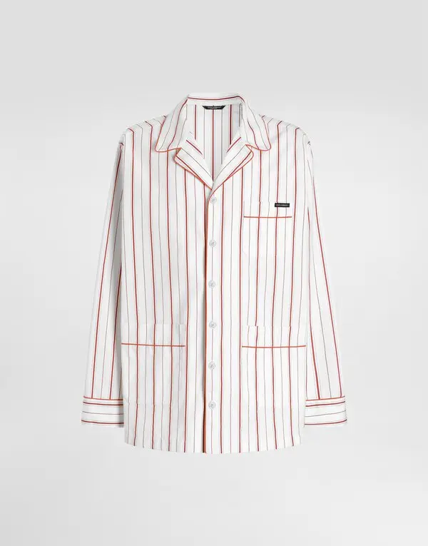 Dolce & Gabbana Striped Poplin Vanity Robe Shirts Multi-colored