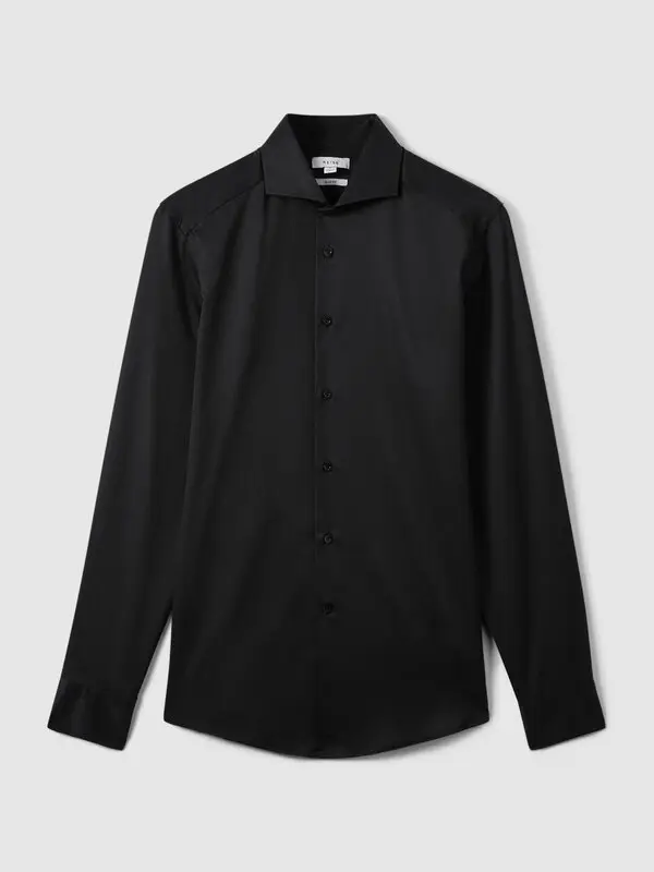 REISS Storm Fit Cotton-twill Two-fold Shirt-fit - Black