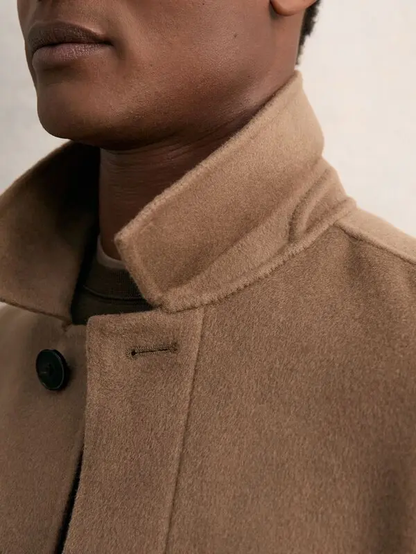 REISS Wool Blend Double Face Button Jacket - Brown