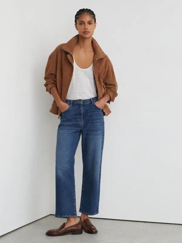 REISS Petite Mid-rise Straight-leg Jeans - Blue