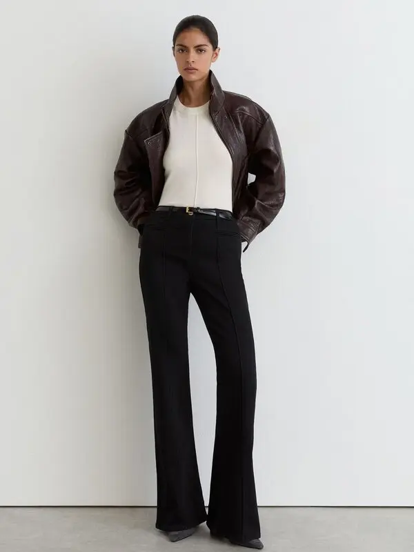 REISS Wool-blend Reverse-seam Jumper With Cashmere - Ivory