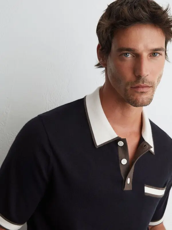 REISS Merino Wool Contrast-trim Polo Shirt