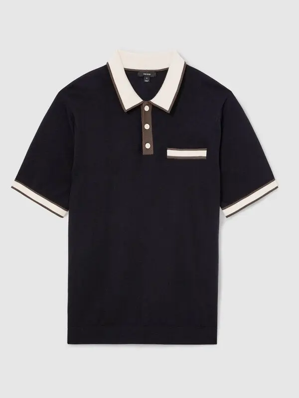 REISS Merino Wool Contrast-trim Polo Shirt