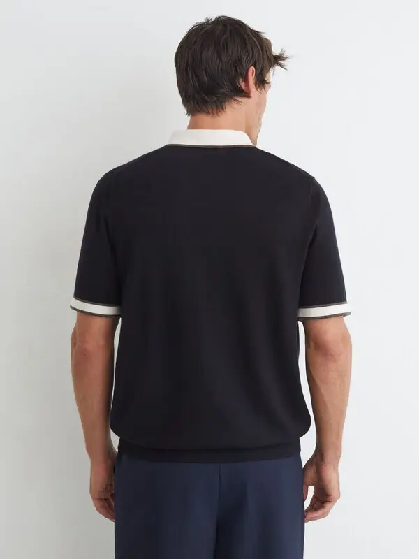 REISS Merino Wool Contrast-trim Polo Shirt