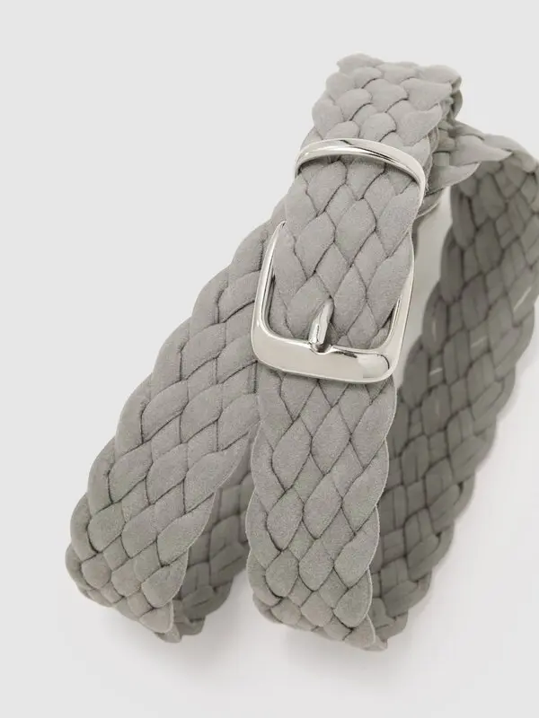 REISS Woven Belt - Soft Grey