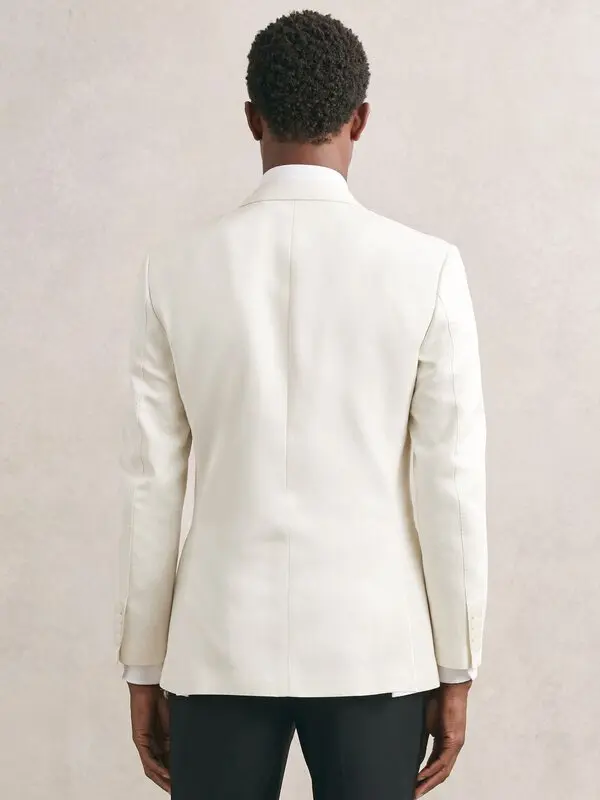 REISS Textured Single-breasted Blazer Tailored-fit Cotton-blend