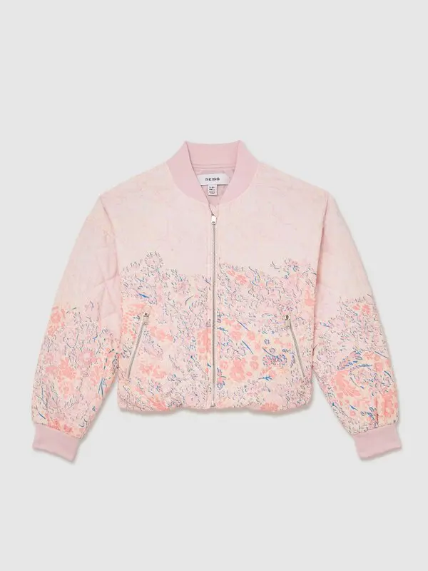 REISS 3-9 Yrs Quilted Floral Bomber Jacket