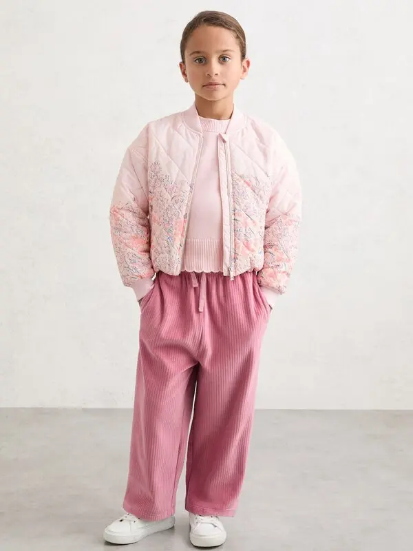 REISS 3-9 Yrs Quilted Floral Bomber Jacket