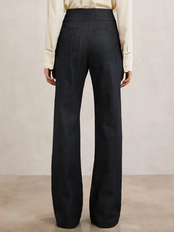 REISS Skylar Button-detail Flared Jeans