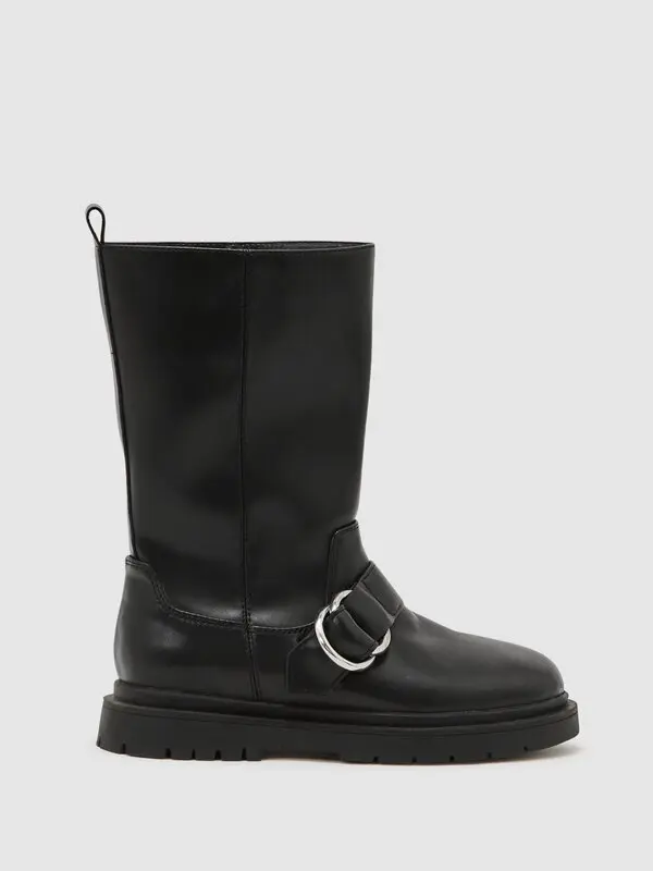 REISS Leather Biker Boots