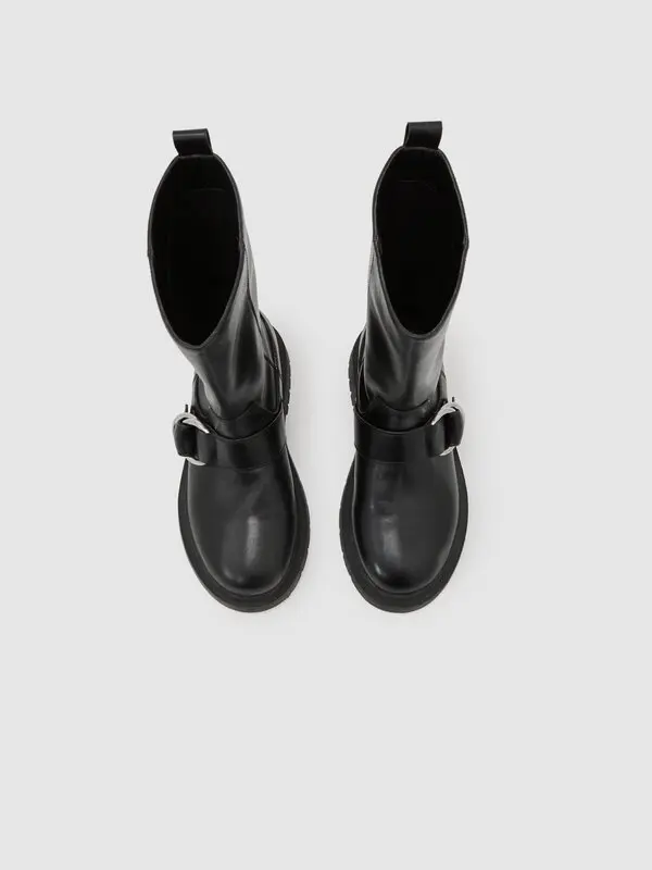 REISS Leather Biker Boots