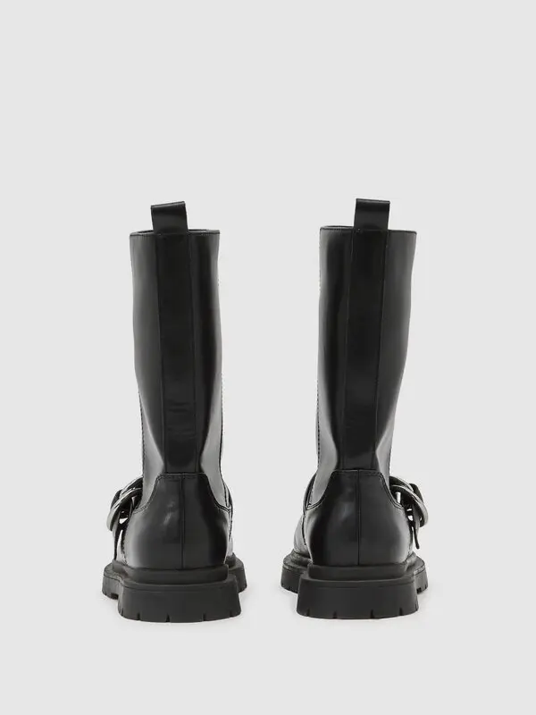 REISS Leather Biker Boots