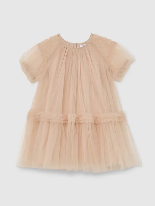REISS 9-13 Yrs Tulle Ruffle-detail Dress