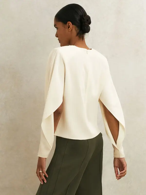 REISS Atelier Crepe Turn-lock Top