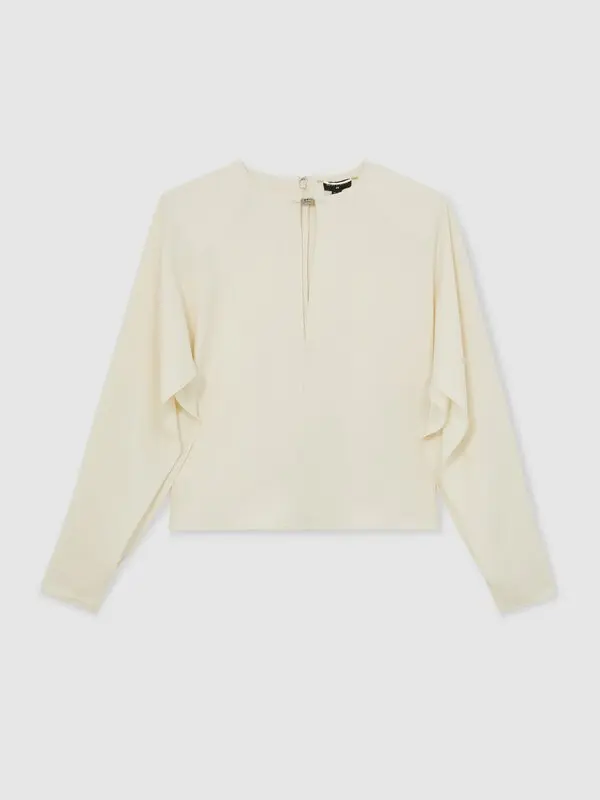 REISS Atelier Crepe Turn-lock Top