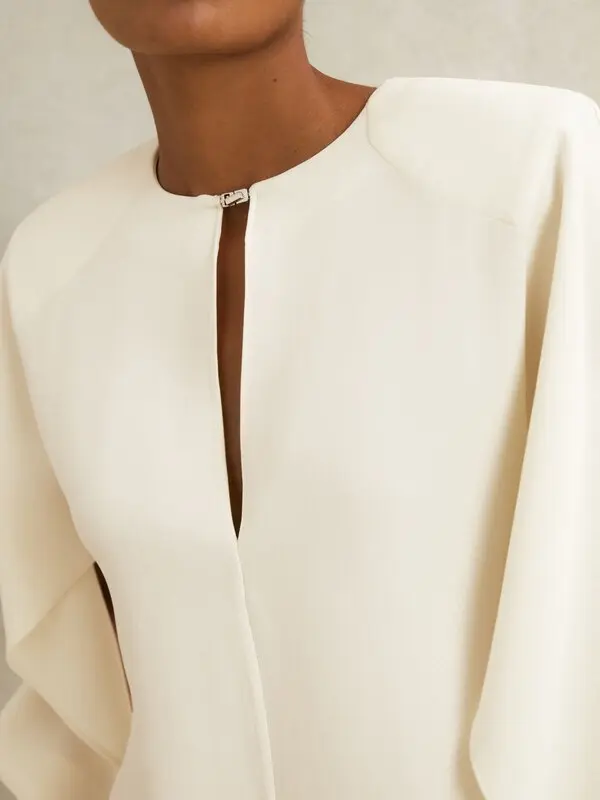 REISS Atelier Crepe Turn-lock Top