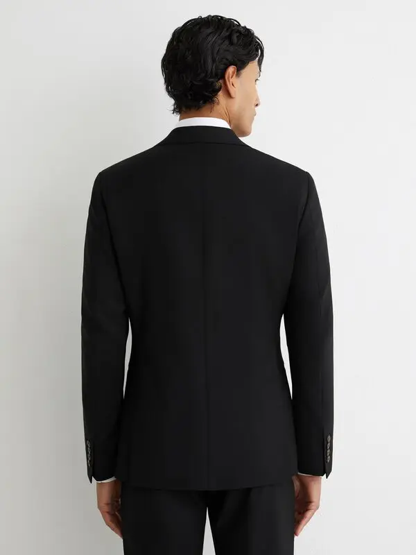 REISS Tailored Fit Wool-blend Single-breasted Suit Blazer - Black