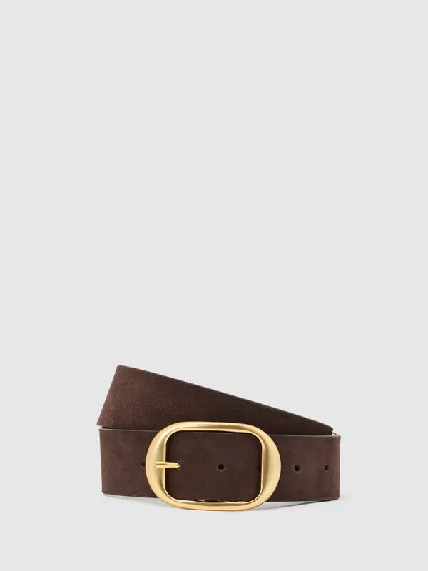 REISS Suede Oval-buckle Belt