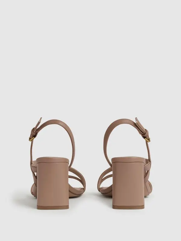 REISS Strappy Leather Heeled Sandals