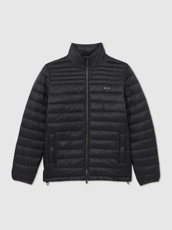 REISS Quilted Zip-through Jacket - Black