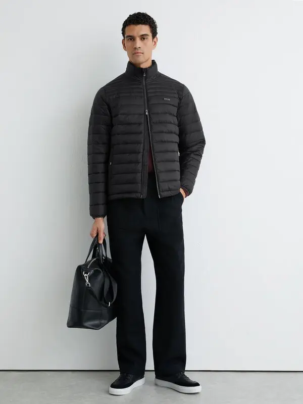 REISS Quilted Zip-through Jacket - Black