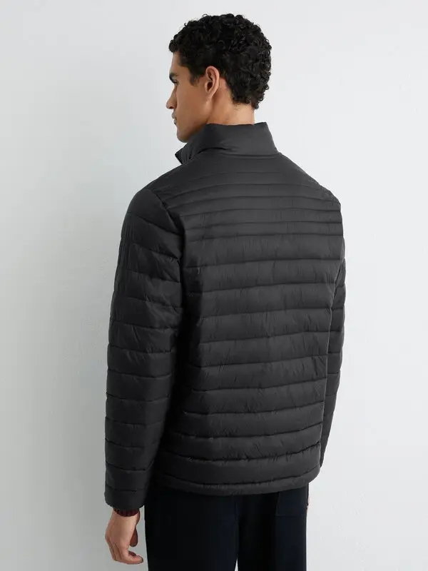 REISS Quilted Zip-through Jacket - Black