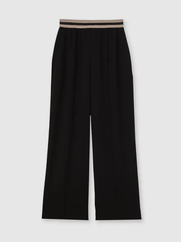 REISS Elasticated-waist Wide-leg Trousers