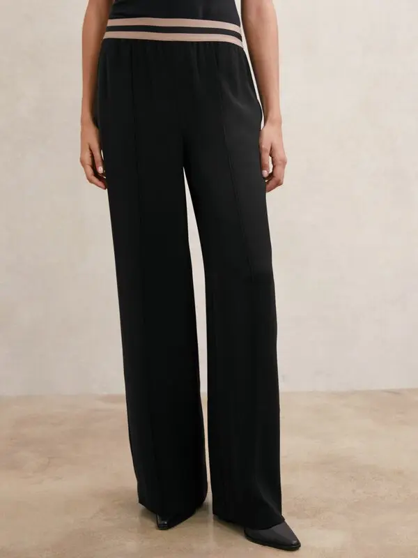 REISS Elasticated-waist Wide-leg Trousers