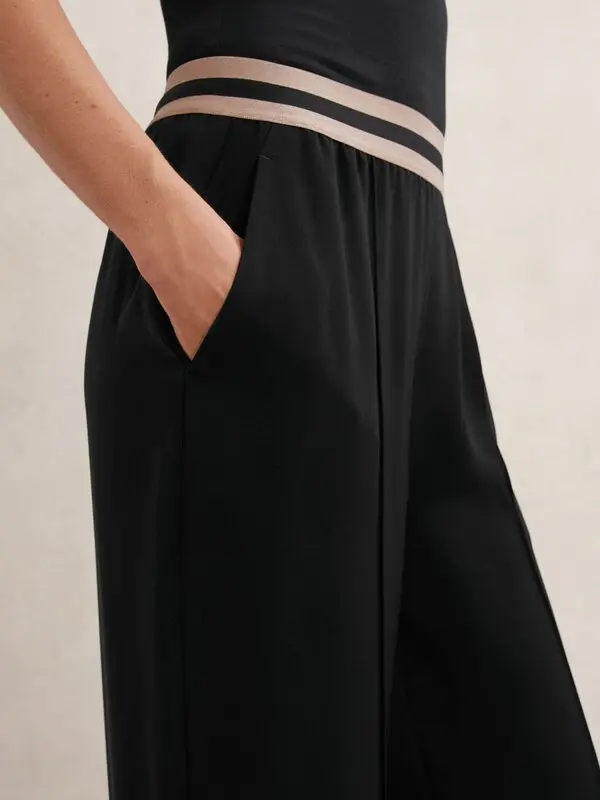 REISS Elasticated-waist Wide-leg Trousers