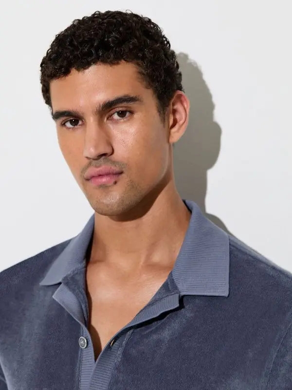 REISS Towelling Short-sleeve Shirt