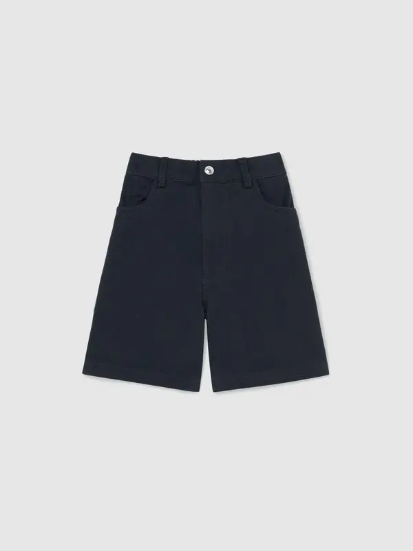 REISS 3-9 Yrs Cotton Twill Bermuda Shorts - Blue