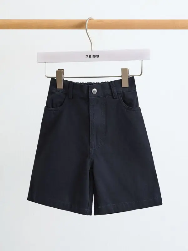 REISS 3-9 Yrs Cotton Twill Bermuda Shorts - Blue
