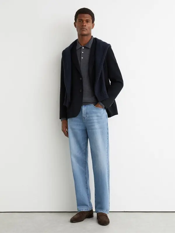 REISS Wool-blend Single-breasted Blazer Tailored-fit - Navy