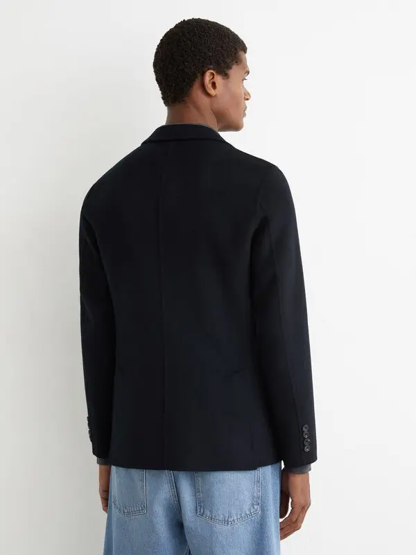 REISS Wool-blend Single-breasted Blazer Tailored-fit - Navy