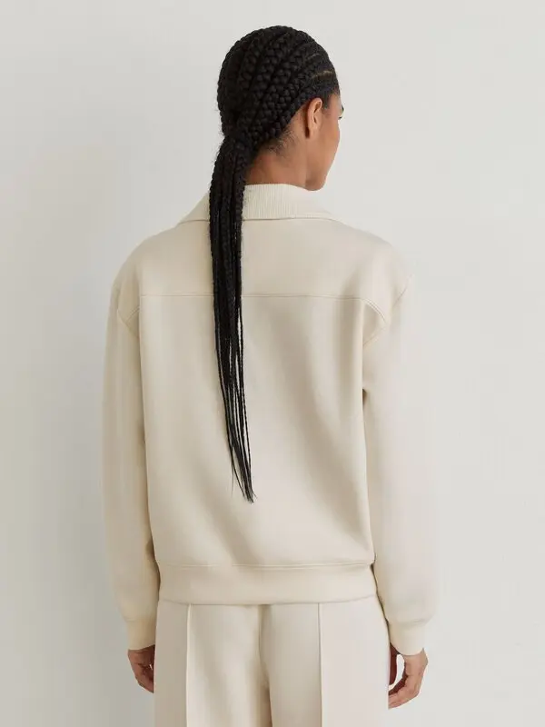 REISS Premium Interlock Collar Sweatshirt