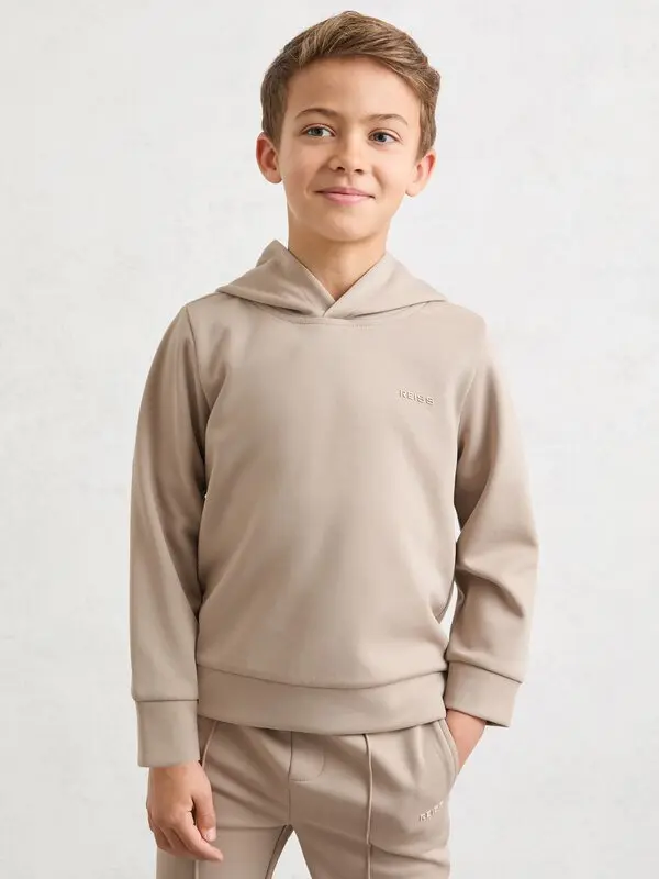 REISS 3-9 Yrs Premium Interlock-jersey Logo Hoodie
