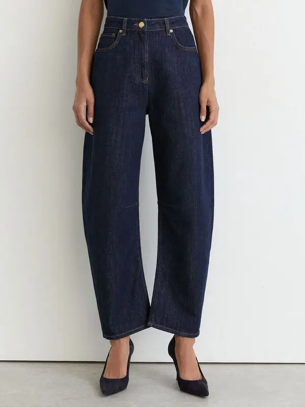 REISS Barrel-leg Jeans - Dark Blue