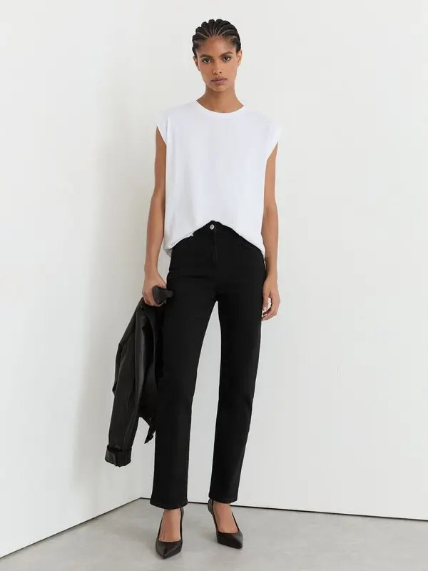REISS Petite Slim-leg Mid-rise Jeans - Black
