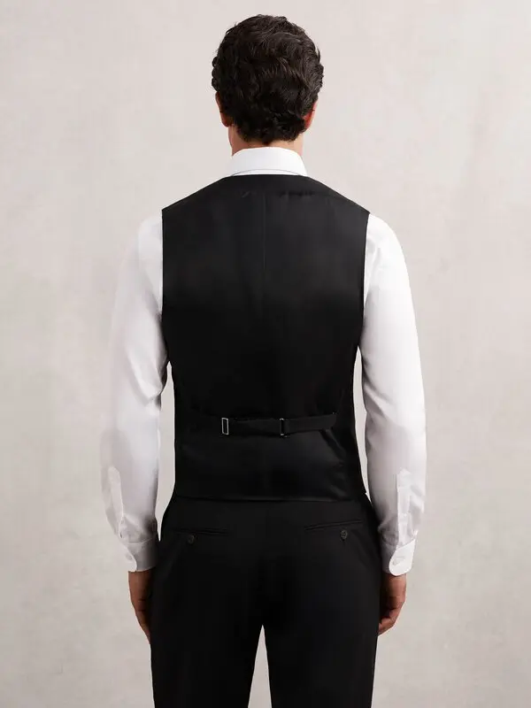REISS Wool-blend Tailored-fit Waistcoat - Black